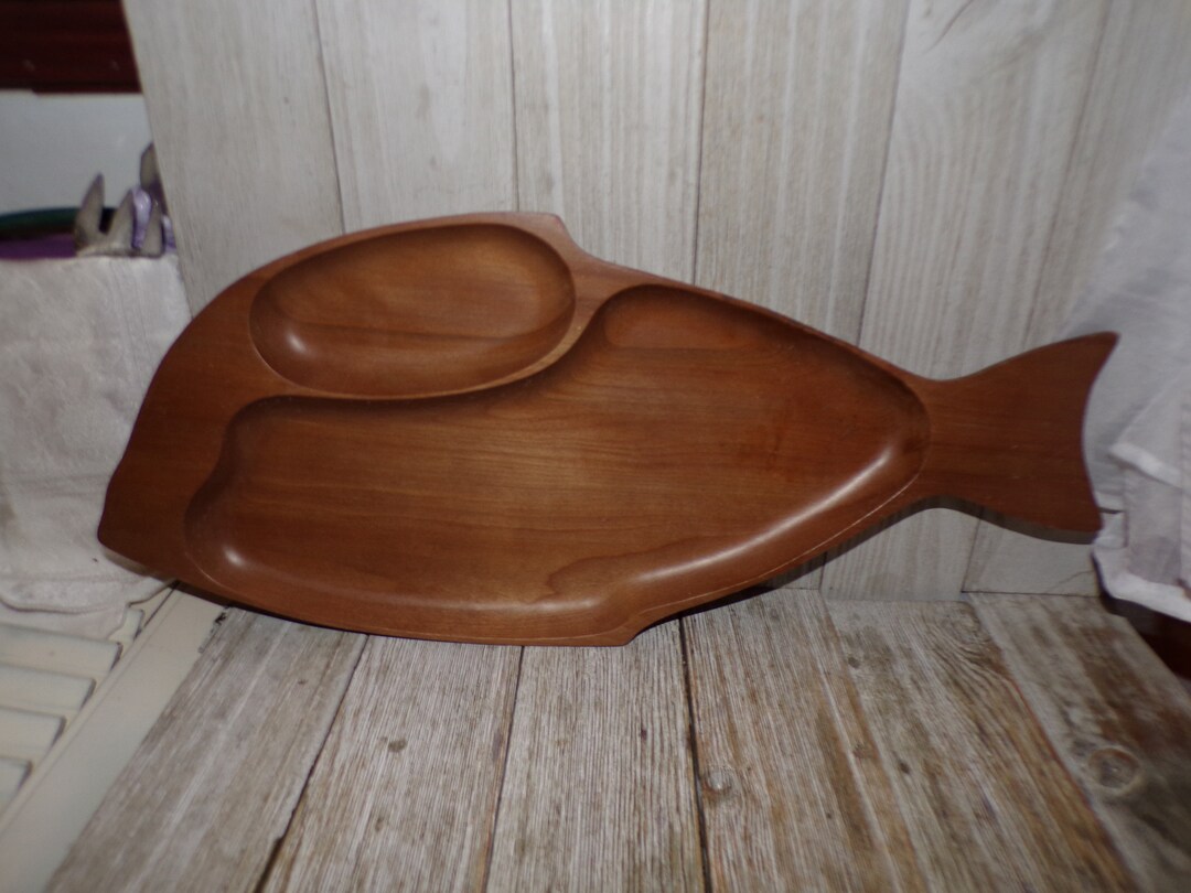 Woodcraft Woodware Fish Tray, Monkey Pod Wood, Fish Tray, Wood Tray ...