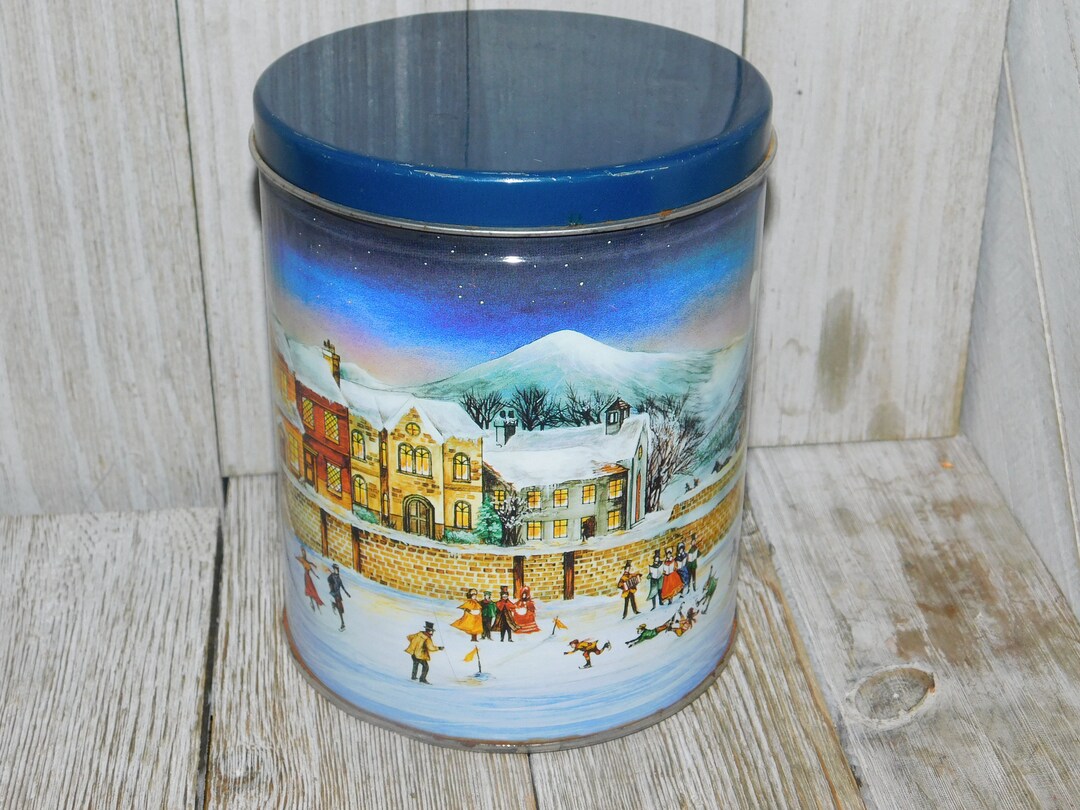 John Oates 1991 Winter Round Tin Can, Vintage Tin Can, Vintage Home ...