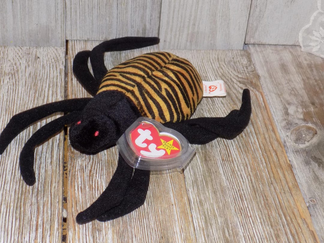 TY Spider W Heart Tag in Case, Spinner the Spider, Plush Animals, Vtg ...