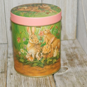 Bunny Rabbit Tin Can 92 Vintage Tin Can Small Tin Can Bunny - Etsy