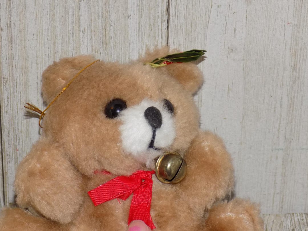 Teddy Bear Small, Holly Bear, Brown Small, Ornament Bear, Vintage Plush ...