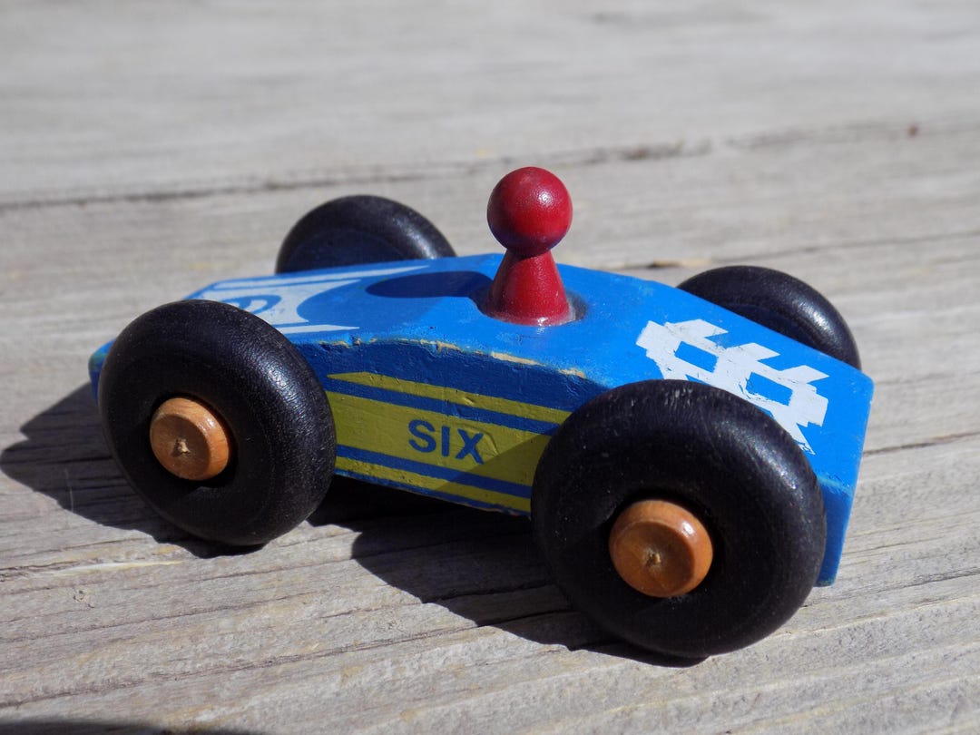 Race Car and Driver, Vintage Wood Race Car, Number 6, Vintage Toys ...
