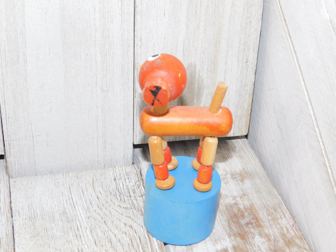 Push Toy Dog, Primitive Push up Toys, Vintage Toys, Dog, Vintage Home ...