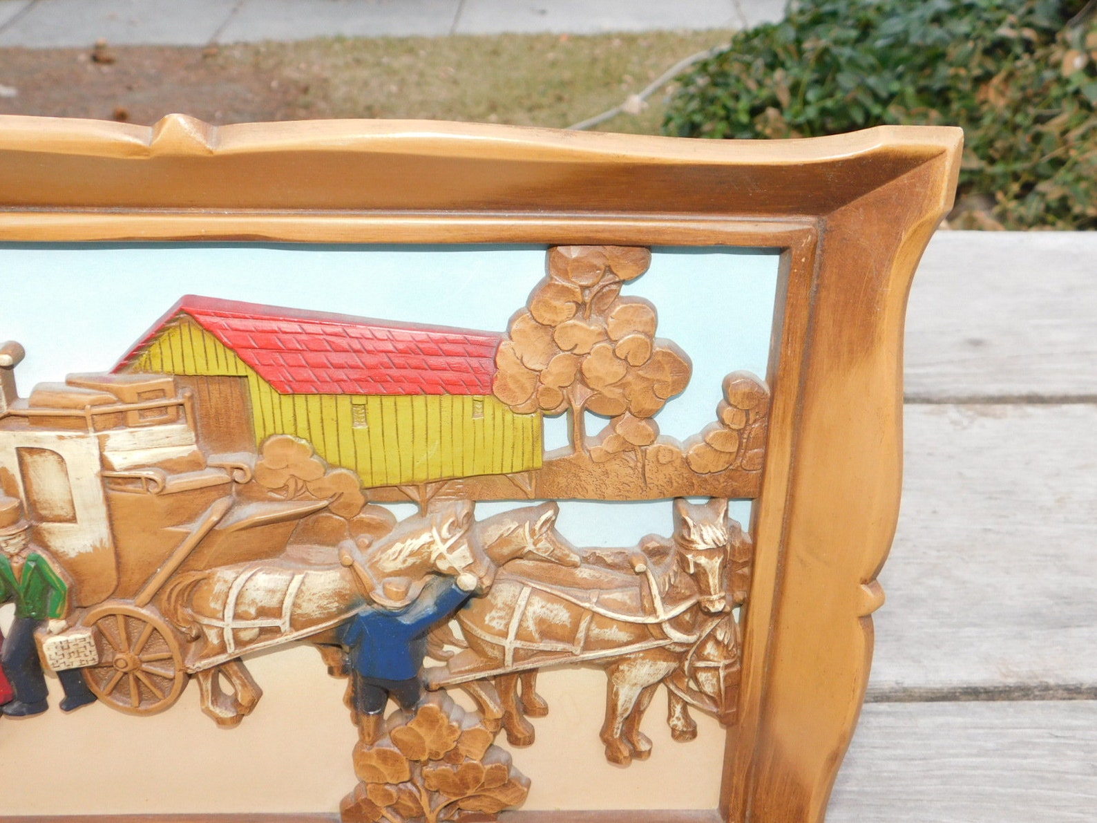 Travelers Rest 3 D Folk Art Wall Hanging 3 D Picture Bucolic Vintage ...