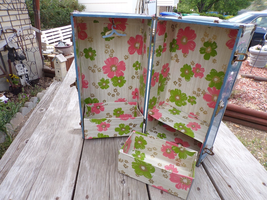 Doll Trunk With Drawer, Metal Doll Trunk, Small Trunk, Storage, Vintage ...