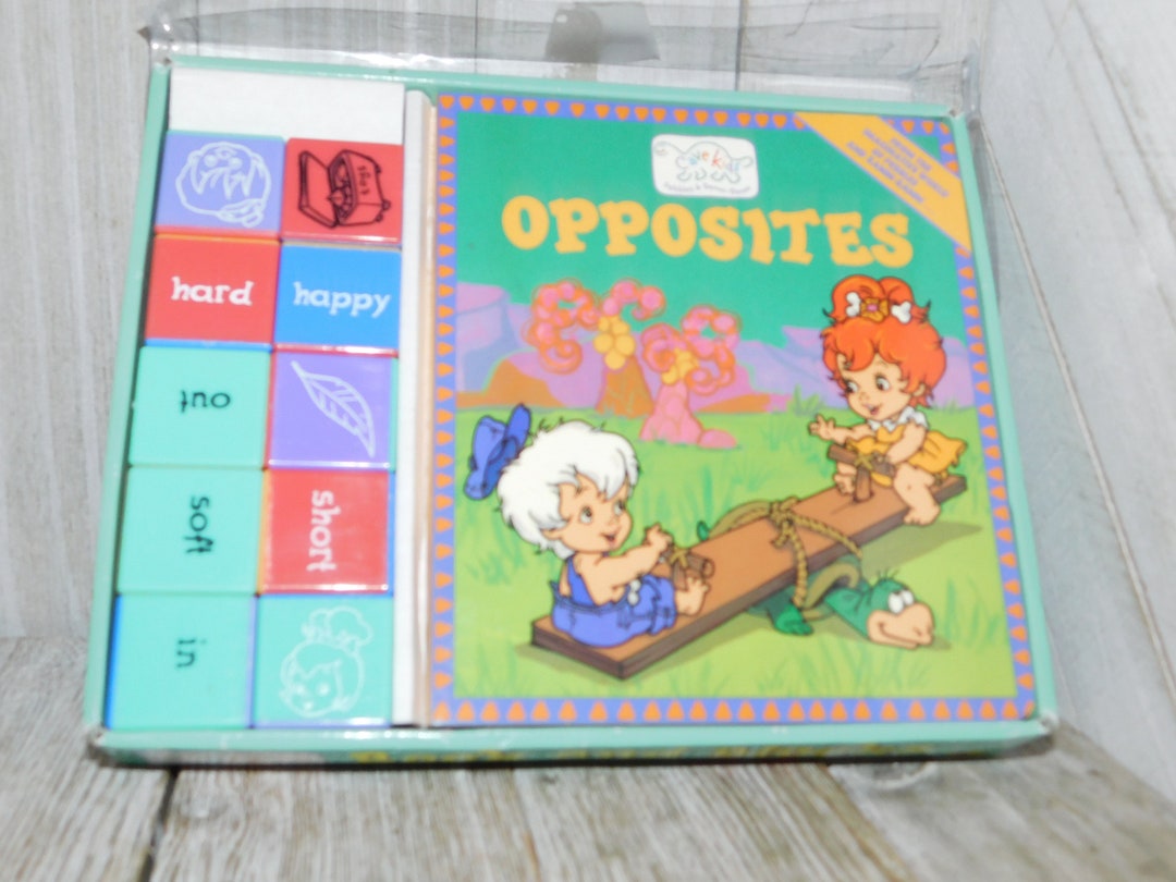 Cave Kids Opposites, Preschooler Game, Board Book and Block Set ...