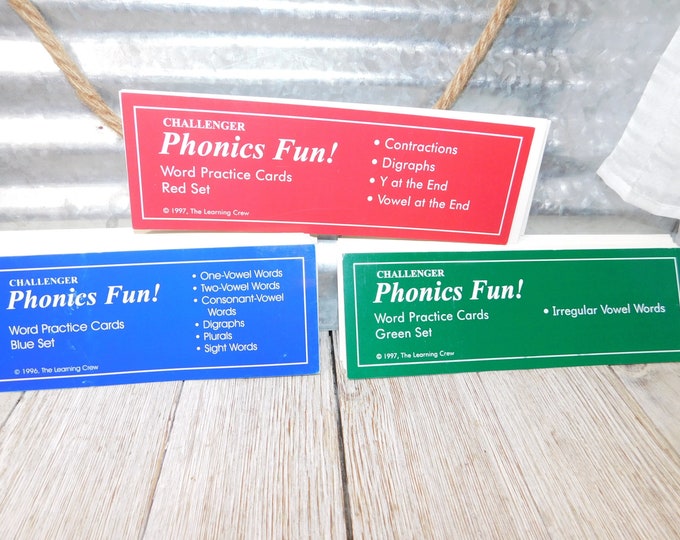 Challenger School Phonics Fun, the Learning Crew, 3 Flash Card Set ...