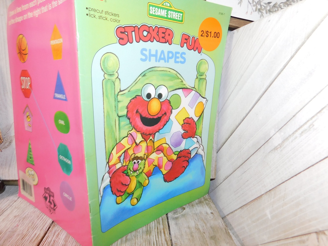 Vtg Sesame Street Sticker Fun Shapes Book 93 Sticker an - Etsy