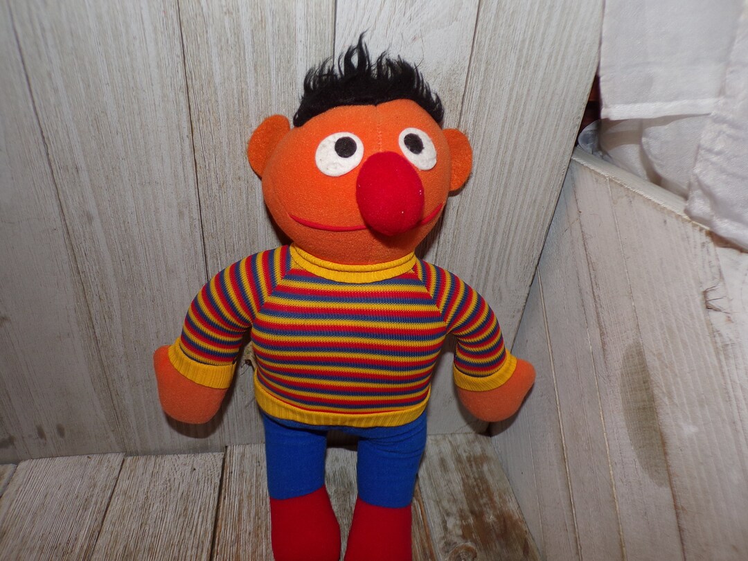 Ernie Sesame Street Knickerbocker Stuffed Ernie, Cloth Doll Stuffed ...