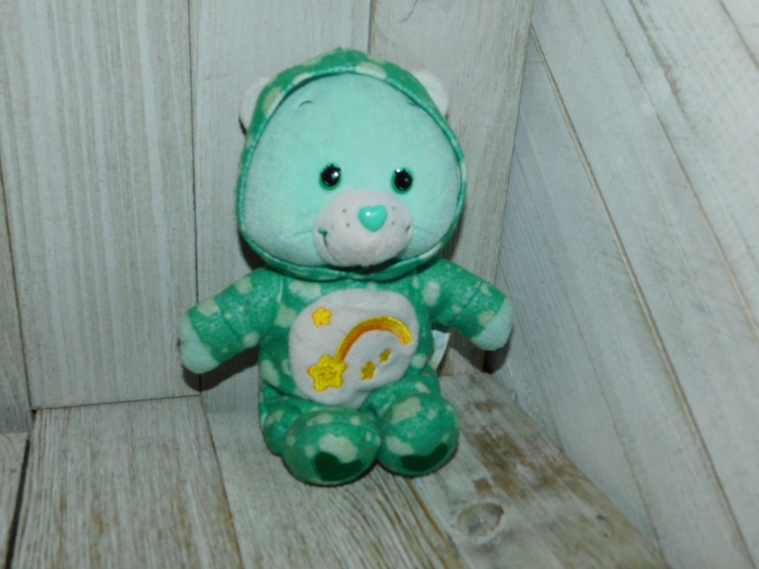 Little Care Bear, Vintage Green Rainbow Star Care Bear, Vintage Stuffed ...