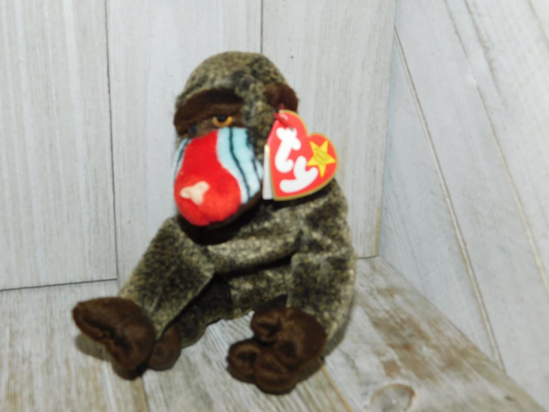 Vintage TY Cheeks Baboon Beanie Baby, Vintage Ty Beanie Baby, Vintage ...