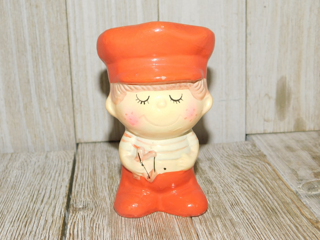 Vtg Little Boy Bank, Boy With Sling Shot Bank, Vintage Boy Bank ...