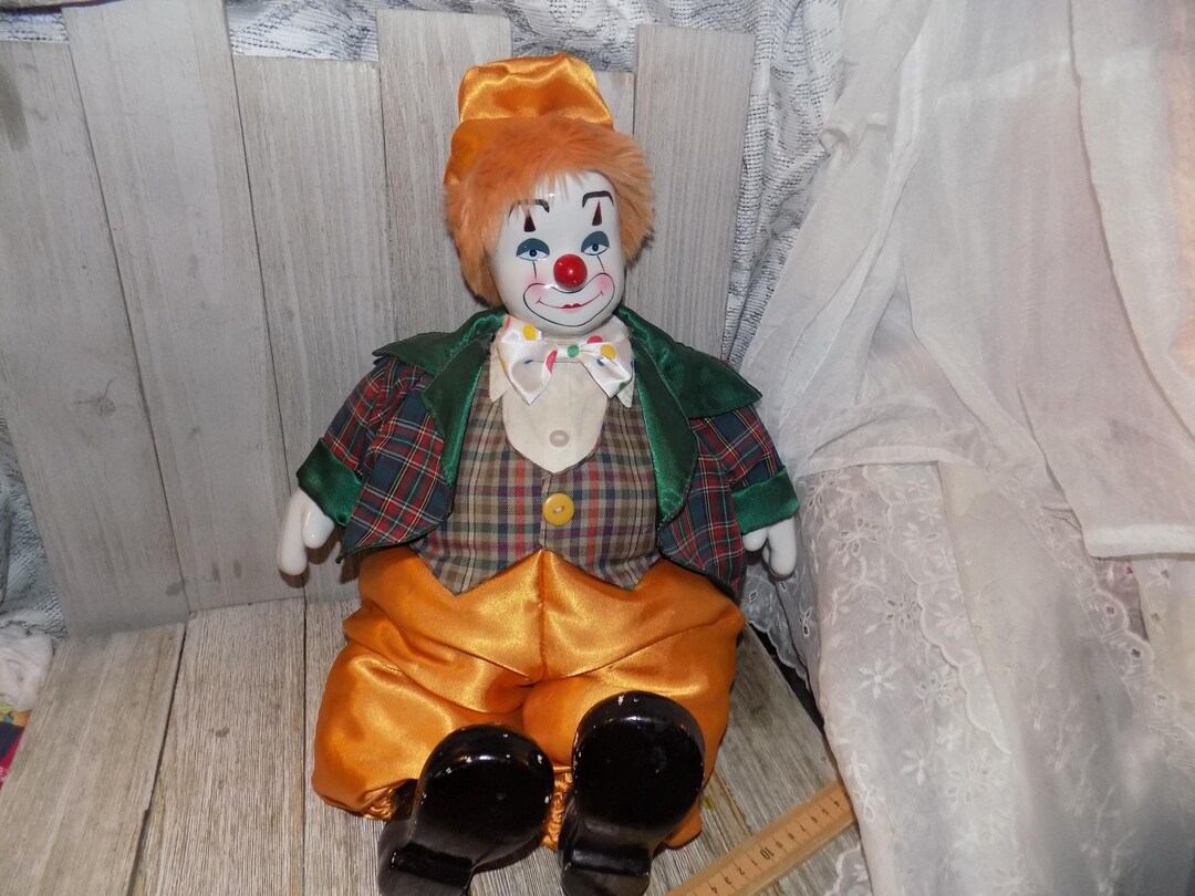 CLOWN DOLL Large Clown Doll, Circus, Fair, Happy Clown, China Cloth ...