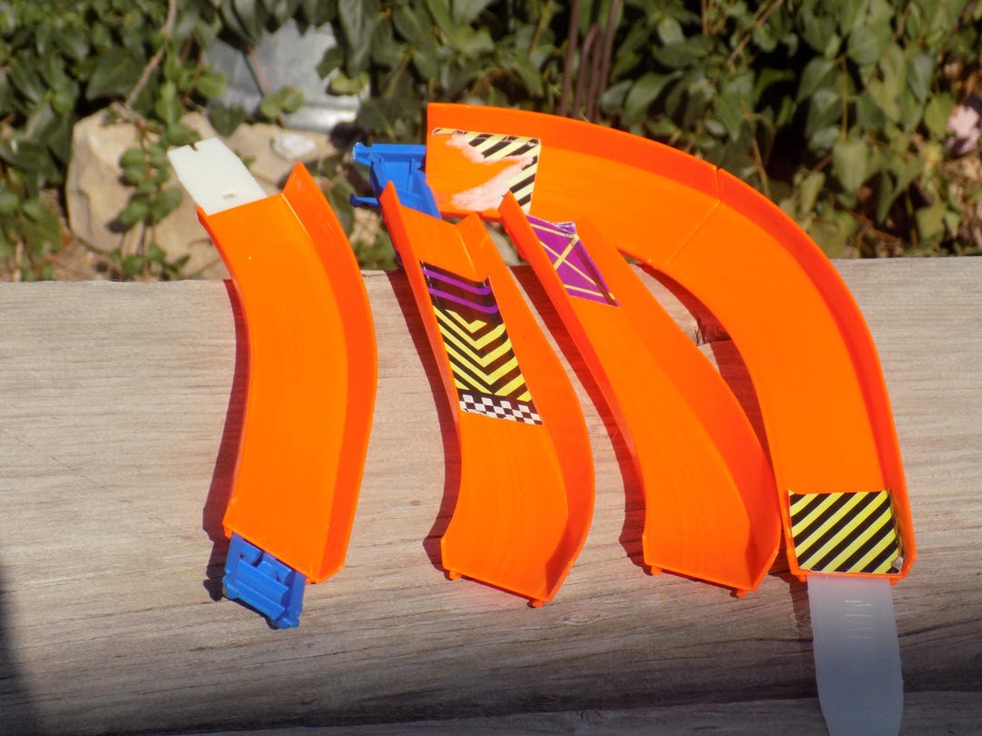 Hot Wheels Hot Strip Track PACK 4 Curved Orange Track, Vintage Toys ...