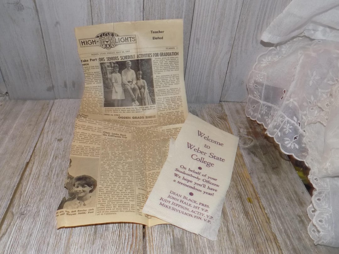 Weber Utah Paper Piece, Weber College Napkin, School Memories, Gift ...