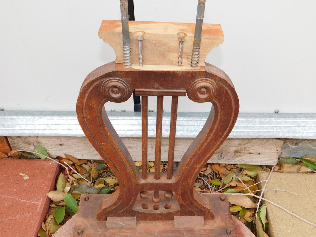 Vintage Harp Table Piece, Repurpose Table Piece, Harp Wood Piece, Craft ...