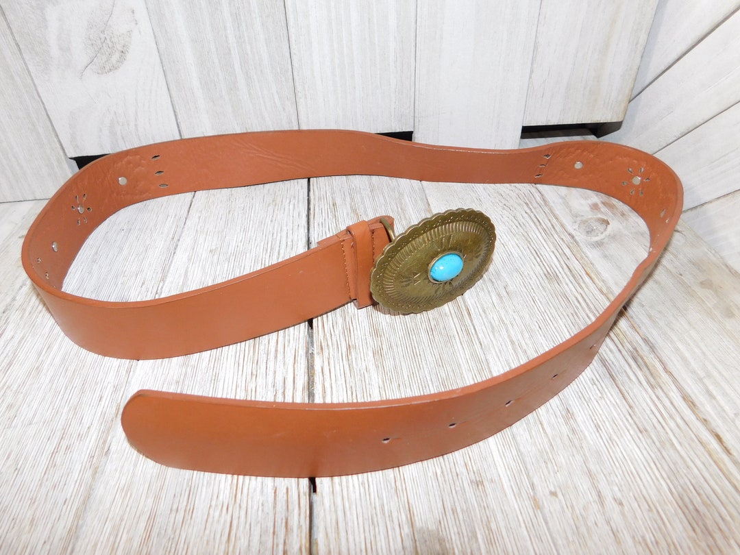 Vintage Girls Western Belt With Studs and Blue Stones, Cowgirl Belt ...