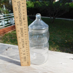 Vintage Glass Jar, Vintage Jar, Curved Clear Jar, Kitchen Jar, Vintage ...