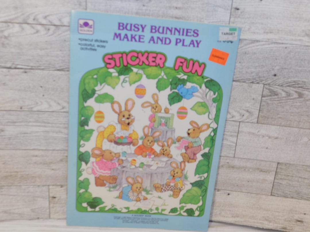 Busy Bunnies Make and Play, STICKER FUN BOOK, Childrens Book, New Old ...