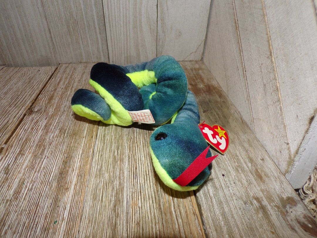 TY Beanie Babies Hissy Green Snake, Vtg Beanie Babie Snake, Tuffed ...