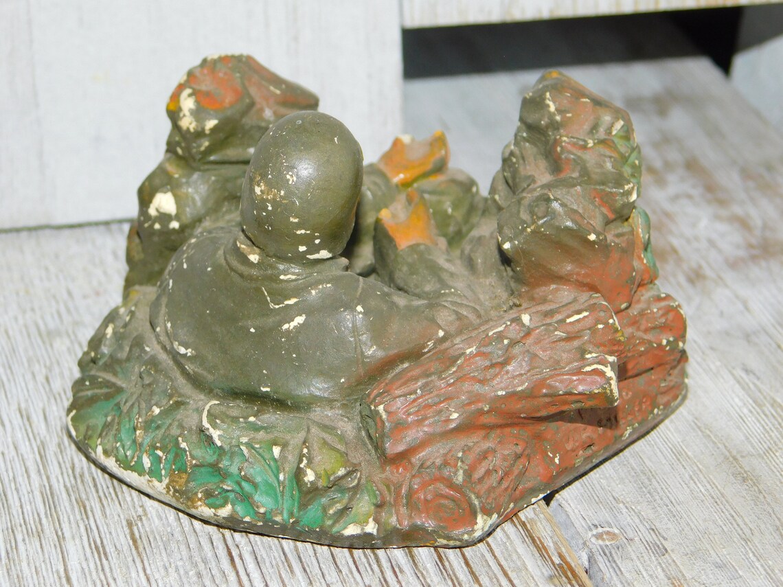 Vintage Clay Army Soldier Military Man in Rocks Vintage Clay - Etsy