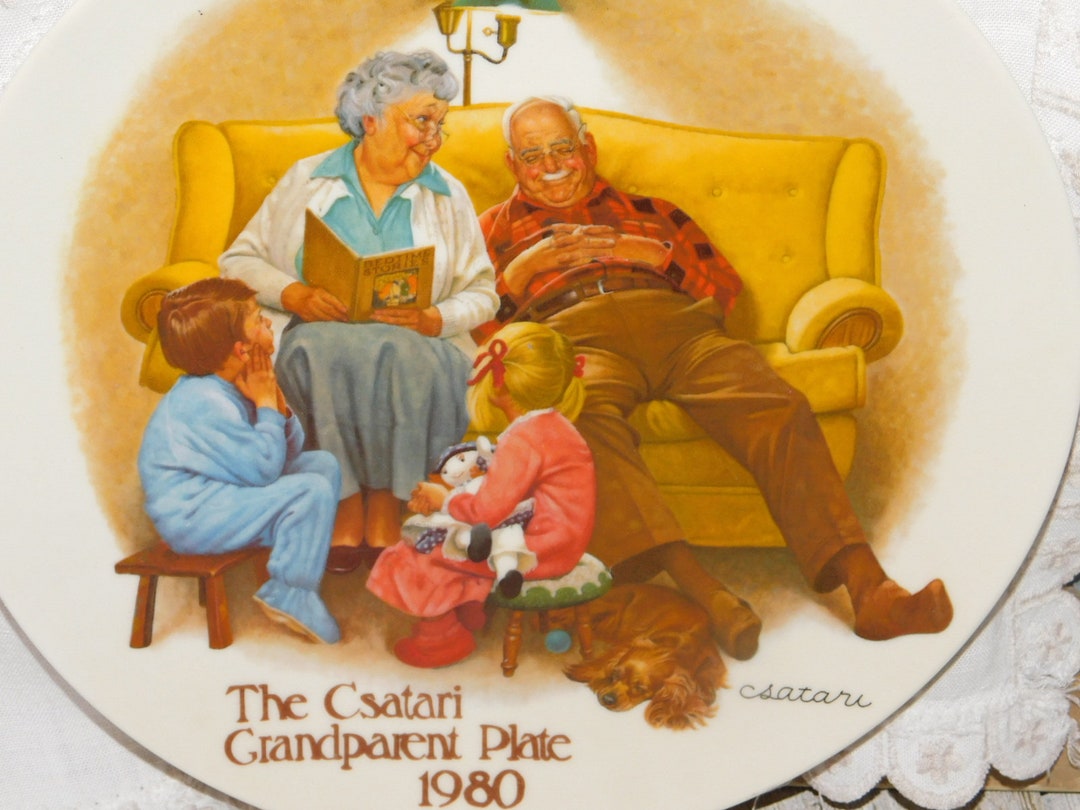 The Csatari Grandparent Plate 1980 Satari, Bedtime Story Vtg ...