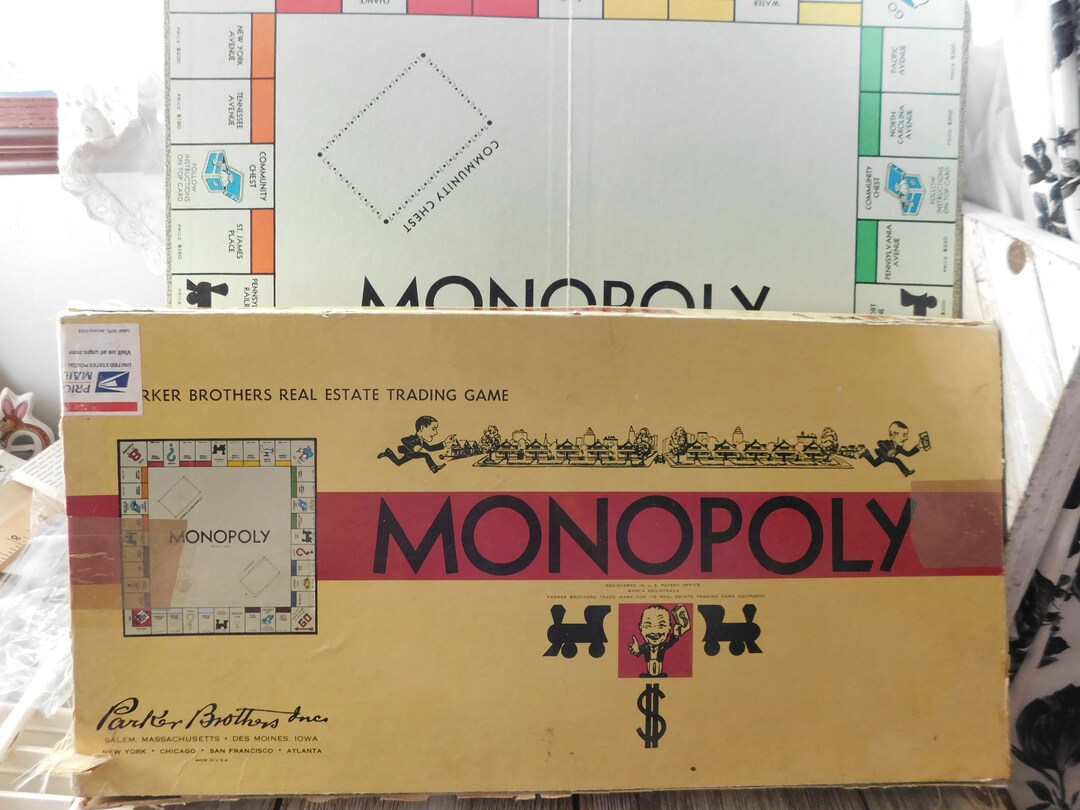 Vtg Monopoly Game Board or Box , Divided Tray, ONLY Replacement Game ...