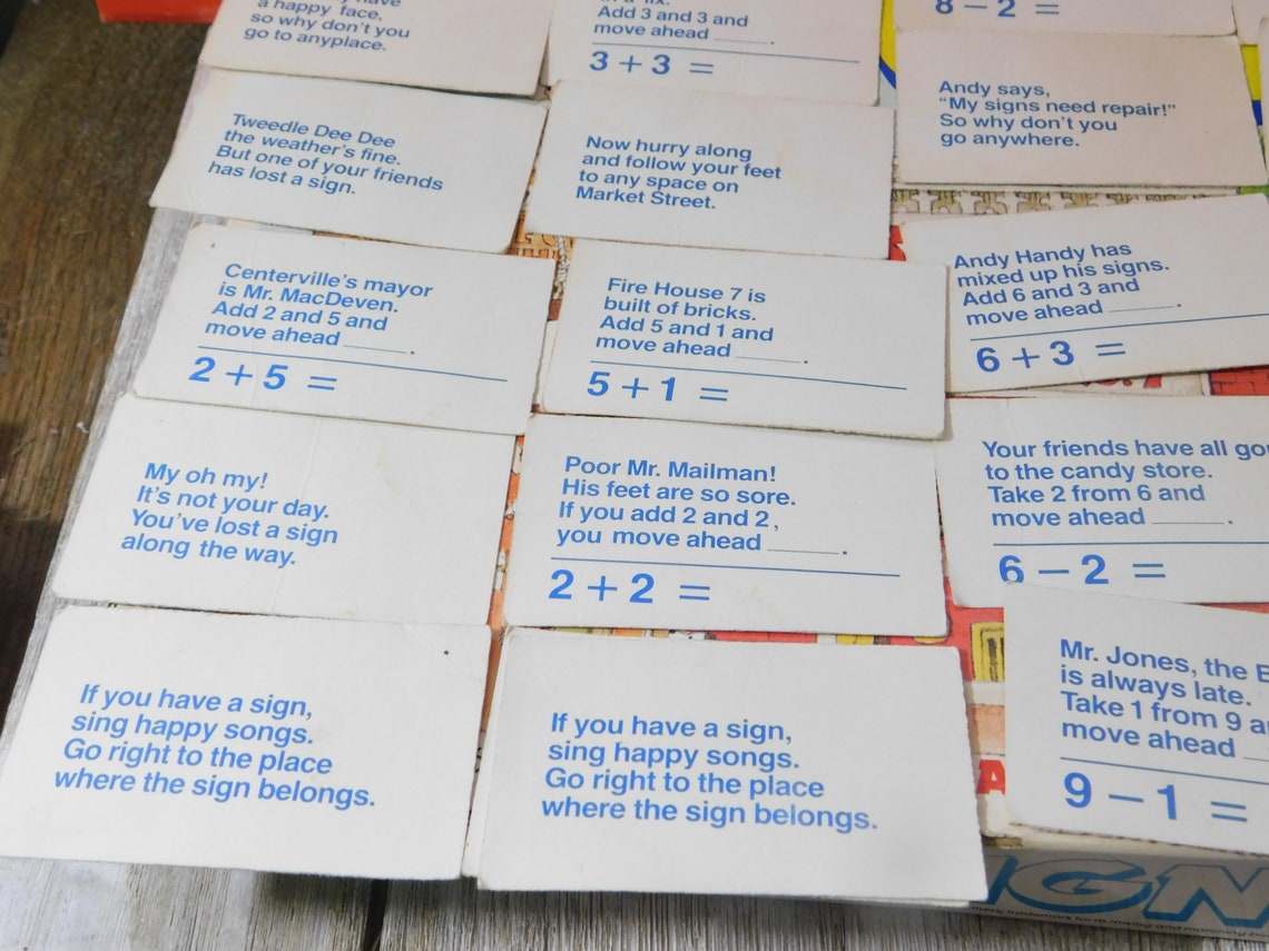 Signs up Parker Brother Boards Game Parts Playing Cards 1981 | Etsy