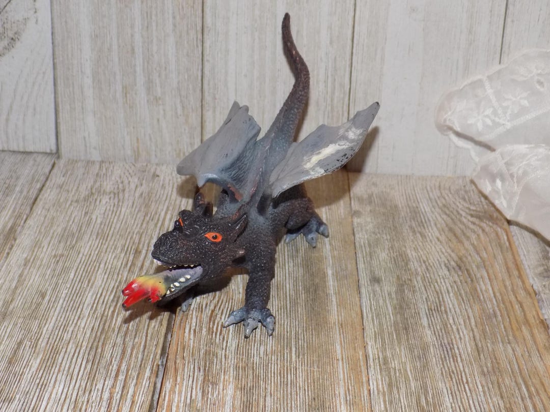 FIREBALL DRAGON TOY Vtg Toy, Cake Topper, Realistic, Pretend Play ...