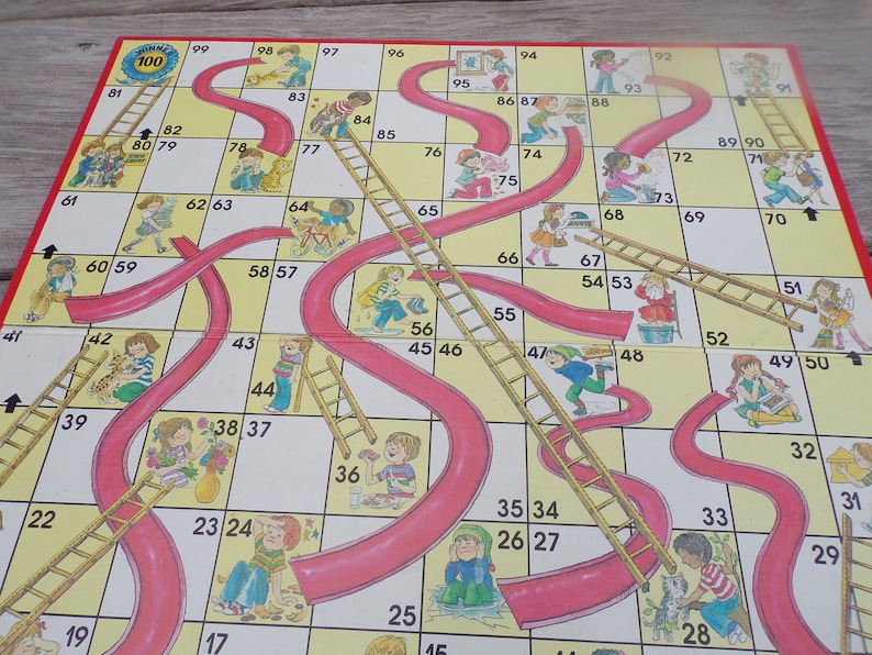 Vtg Chutes and Ladders GAME BOARD ONLY Replacement Game Pieces, Crafts ...