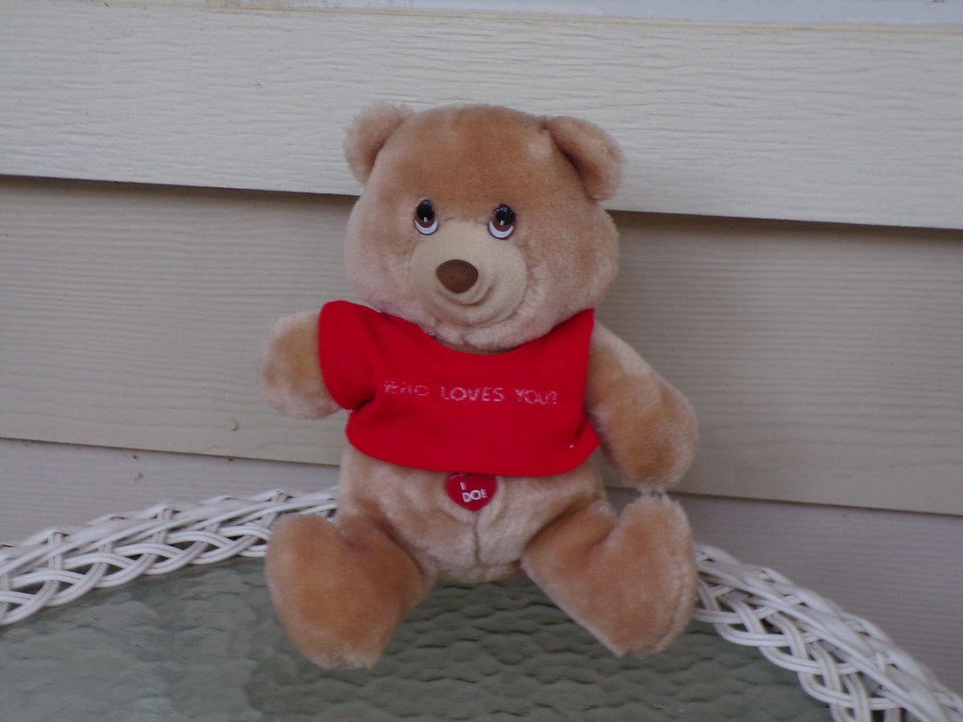 Applause Who Loves You Bear, Plush Teddy Bear, Stuffed Bear, Brown ...