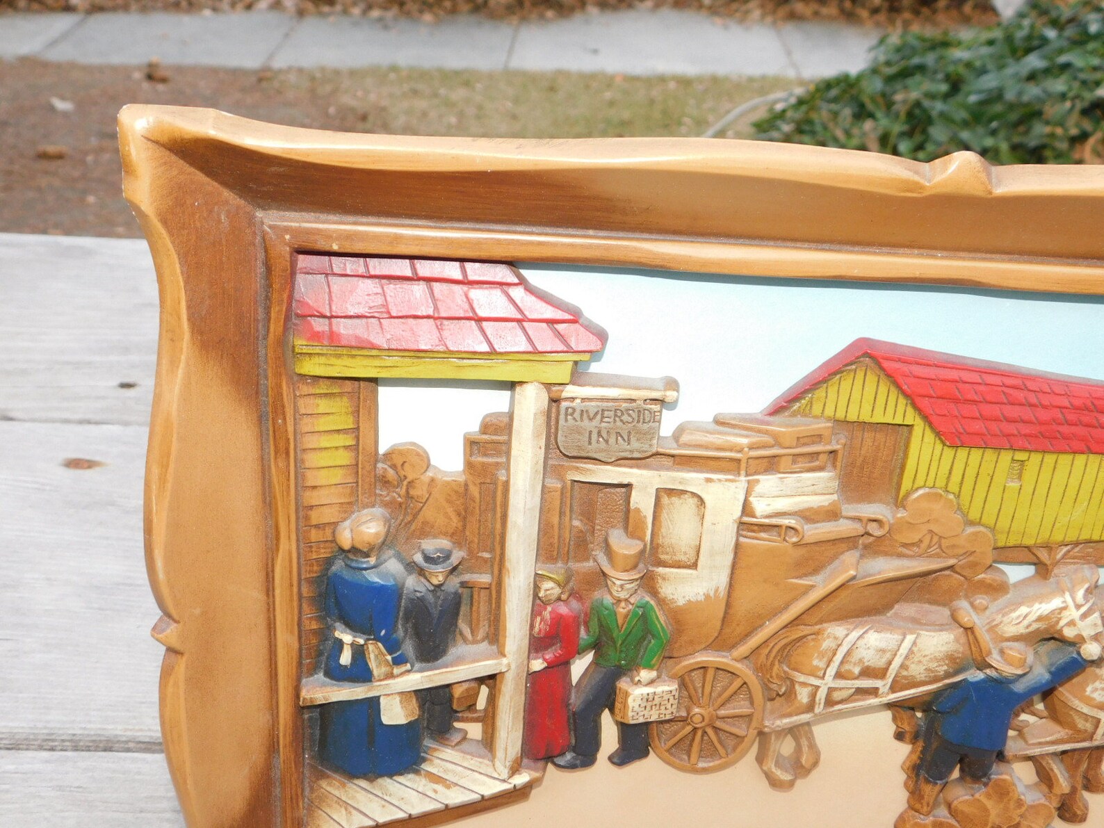 Travelers Rest 3 D Folk Art Wall Hanging 3 D Picture Bucolic Vintage ...