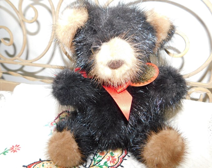 Real MINK BEAR Plush Rare Bear 1982, Mink, Mink Bear, Real Fur Animals ...