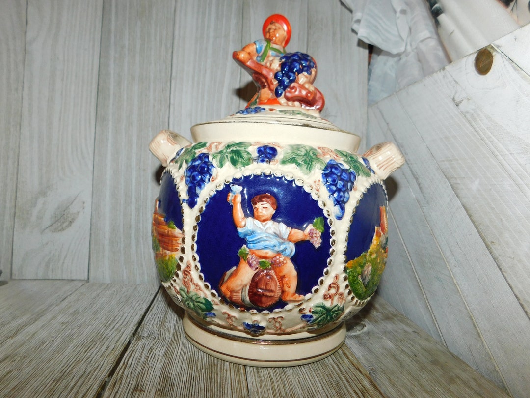 German Ceramic Stoneware Gerz Punch Bowl, German Jar, Vintage German ...