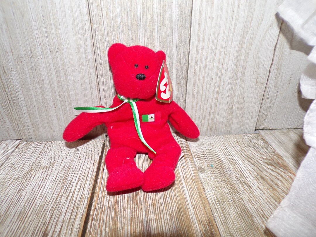 Ty Tiny Red Bear, Osito the Red Mexico Bear, Vtg Stuffed Red Teddy Bear ...