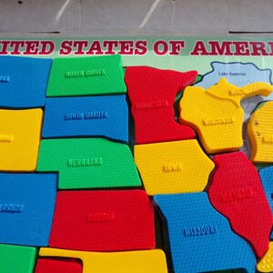 United States Magnet Map Game PIECES ONLY, 1992 Magnet Game ...