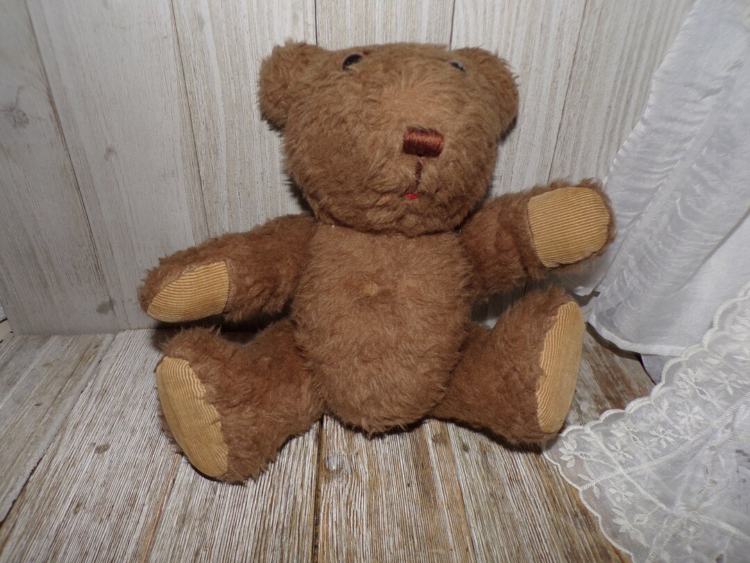Vtg Jointed Teddy Bear, No Tag, Brown Teddy Bear, Ragged Teddy Bear ...