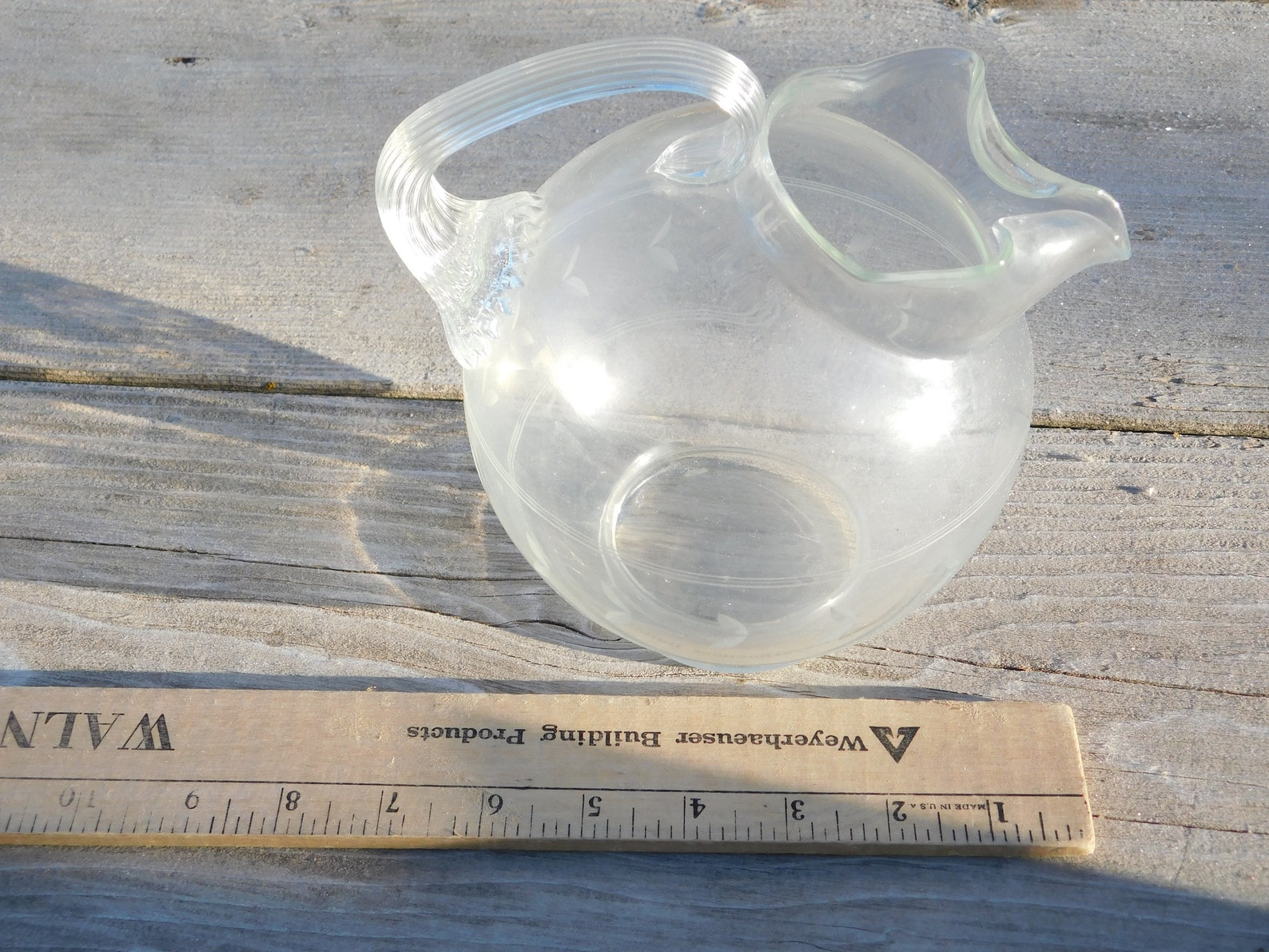 Vintage Clear Ball Shaped Pitcher Barware Vintage Dishes - Etsy