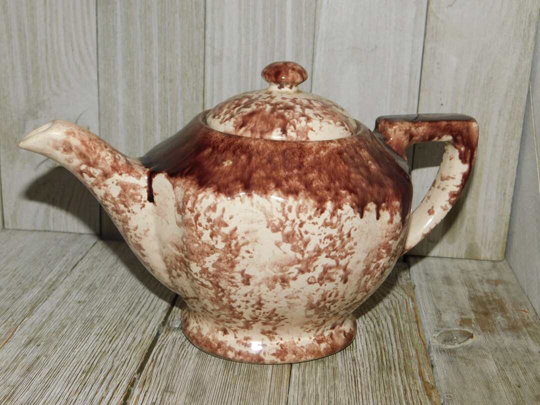 Gonder Teapot P,31 Splotches Spotted USA Vtg Pottery Teapot Kitchen ...