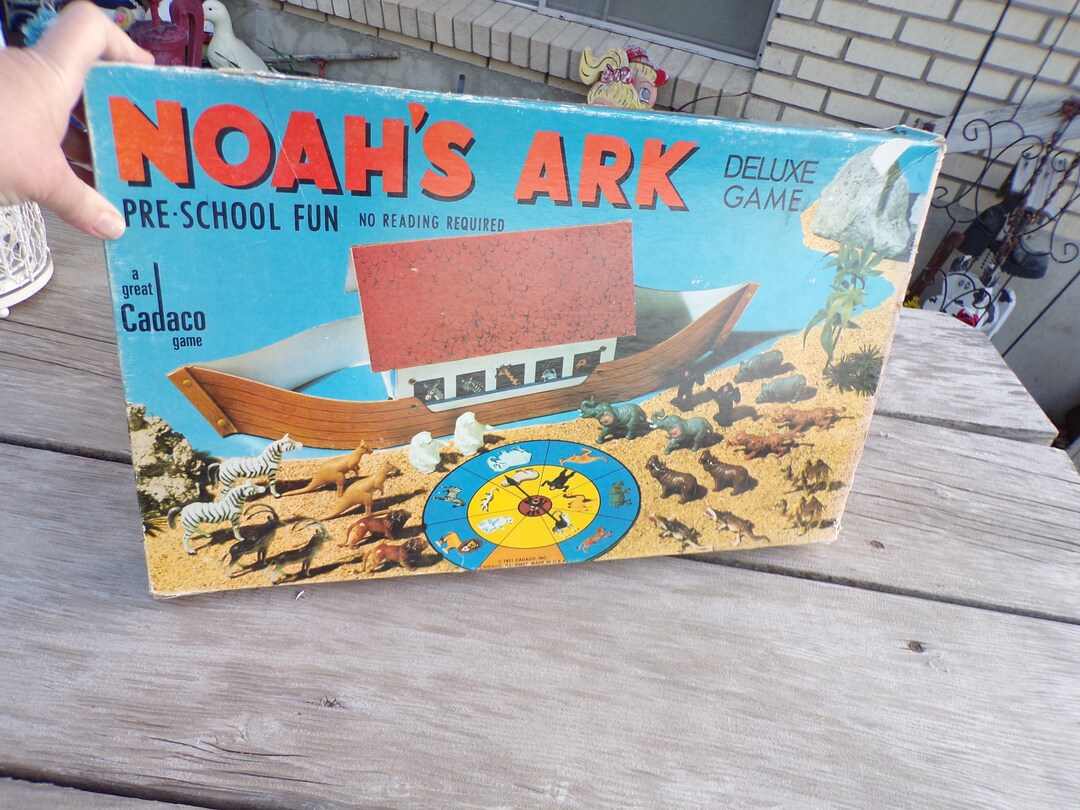 Noah Ark Game, Vintage Children's Game, Religious Game, Plastic Animals ...