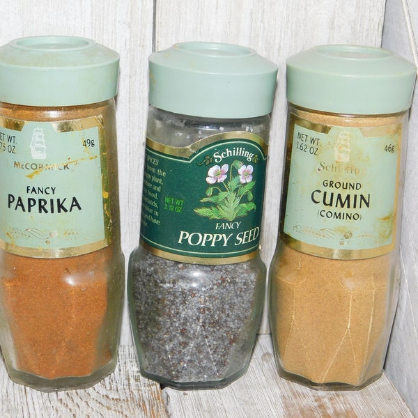 Vintage Spice Jars - Etsy