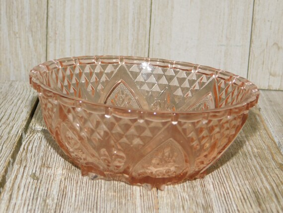 Vintage Pink Depression Glass Bowl Pretty Pink Small Bowl | Etsy