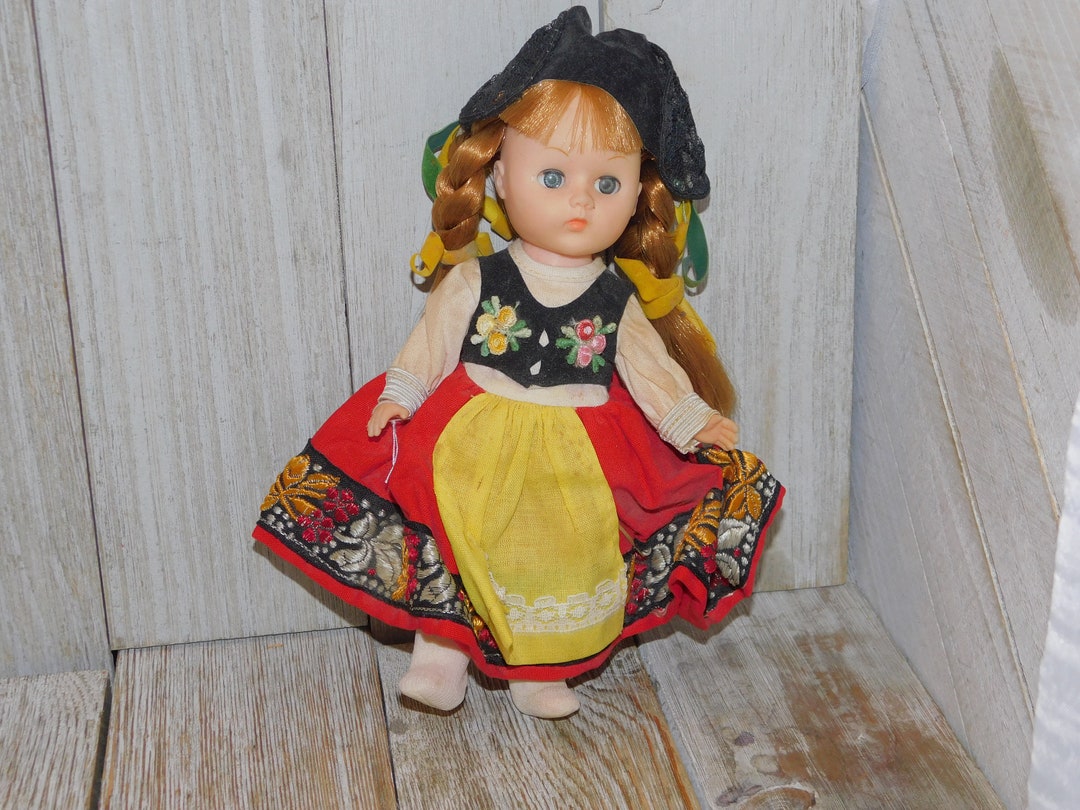 Vtg Folk Doll Little German Sweden Doll Folk Doll Vintage Doll Blonde ...