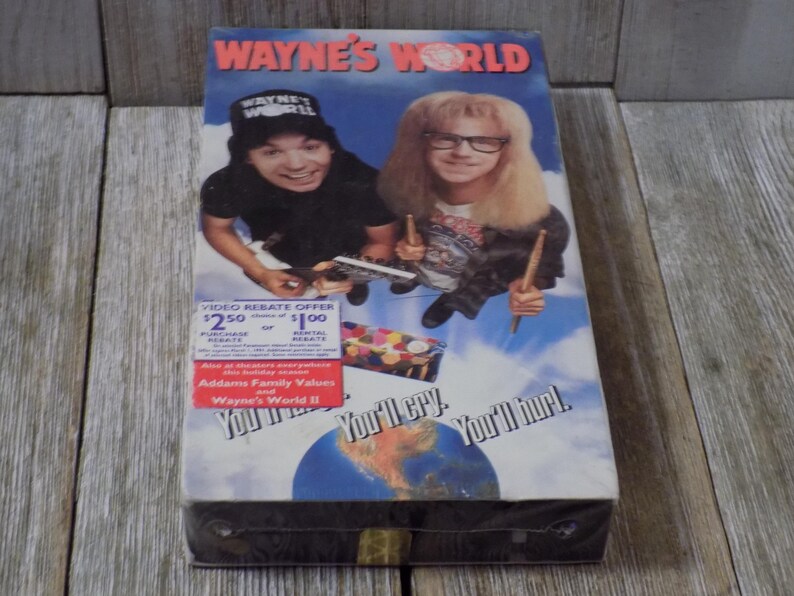 WAYNE'S WORLD VHS Movie Unopen Pg 13, Memories, Gift, Prop ...