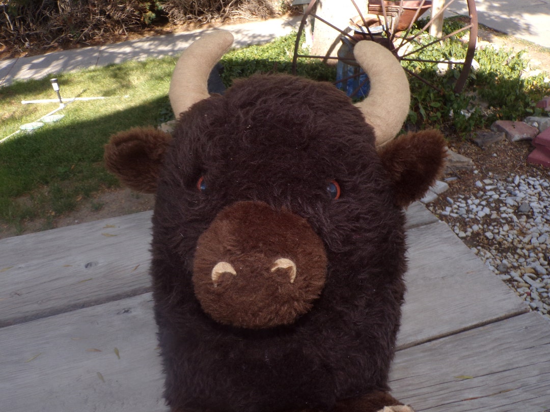 Vtg Plush Medium Buffalo Stuffed Animal 13 in T Vintage Dakin Buffalo ...