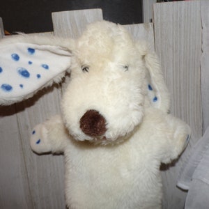 Applause Puppet Dog, Push Dog Puppet, Stuffed Dog Puppet, White Puppy ...