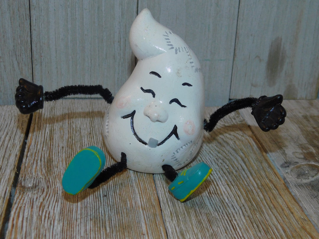 Tear Drop Rain Drop Cloudy Guy Figurine Face Ghost Figurine Home Decor ...