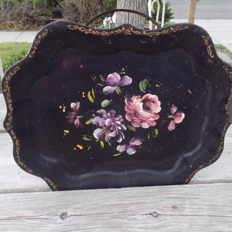 Tole Painted Tray - Etsy