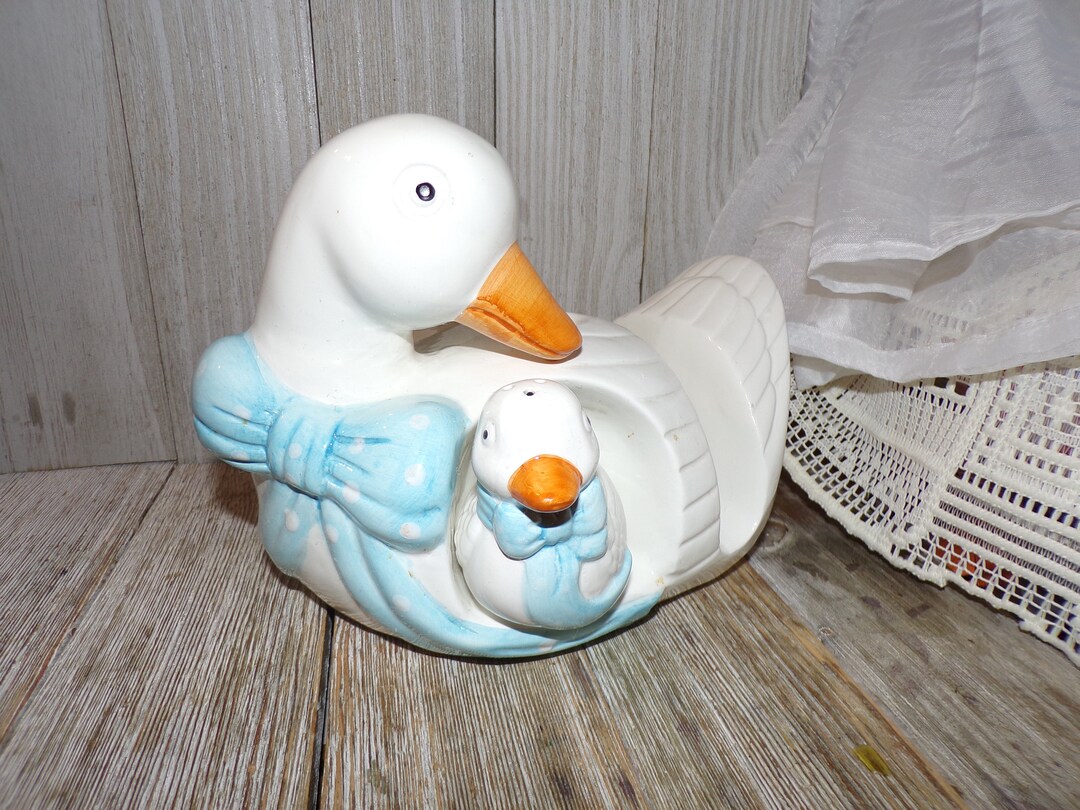 Vtg Goose or Duck Napkin Holder Salt Pepper Shaker Set, Tableware, 80 S ...