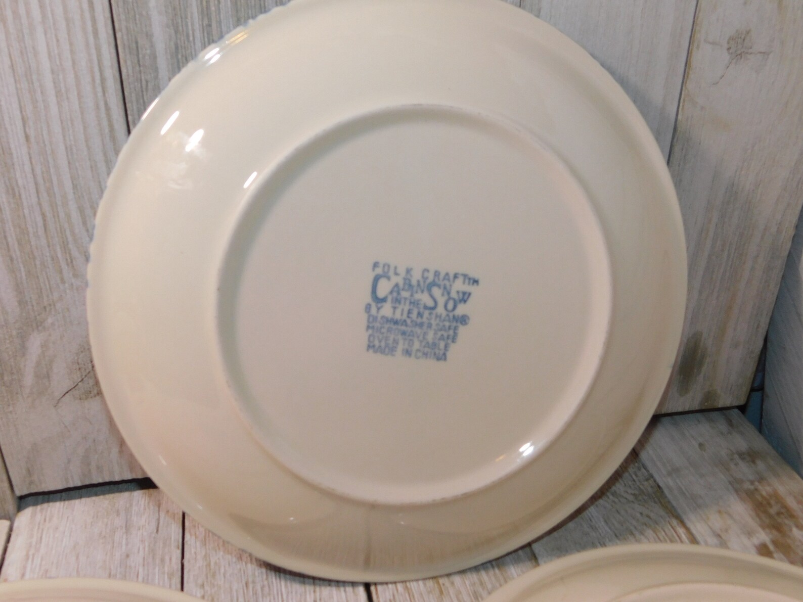 Folk Craft Cabin in the Snow Dinner Plates sold Separately | Etsy